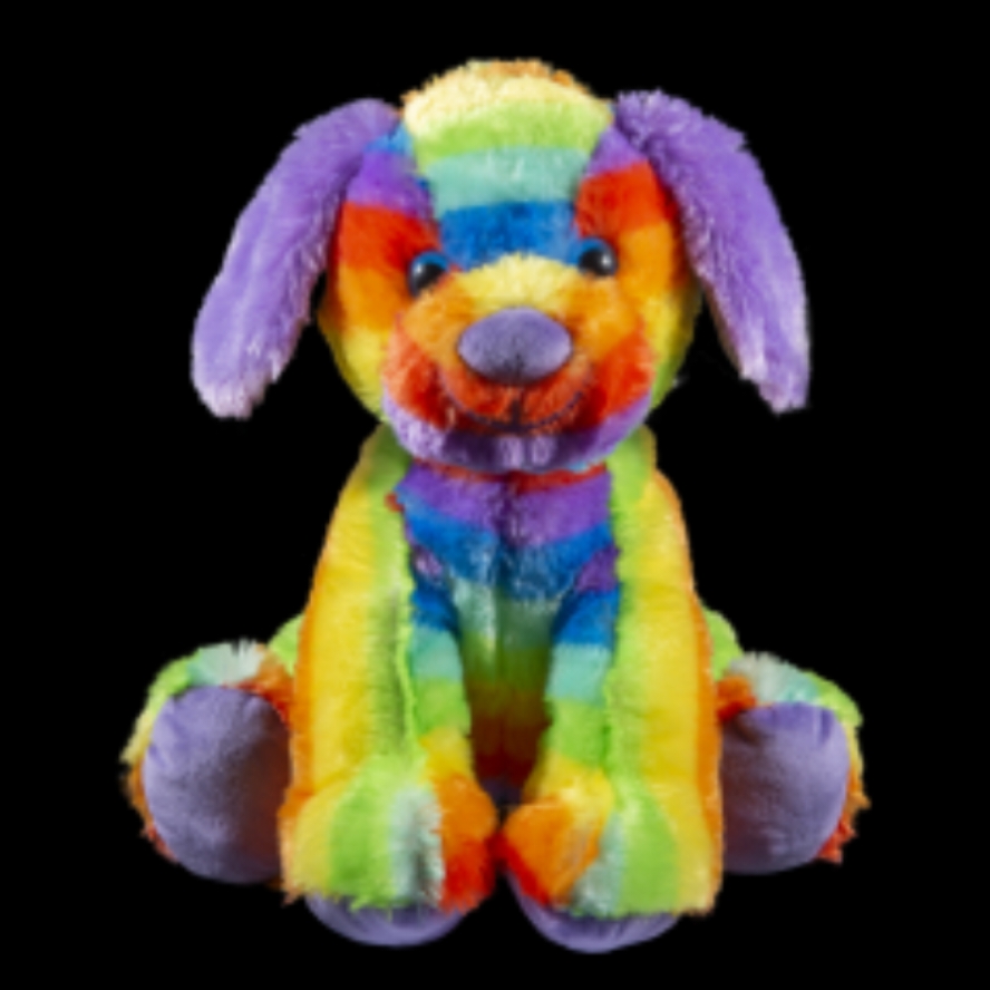 16" rainbow dog - Devon Teddies
